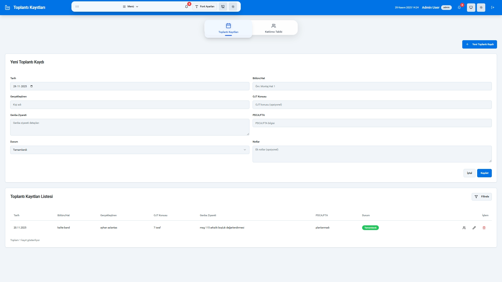 Factory KPI Dashboard | Rovimasistem